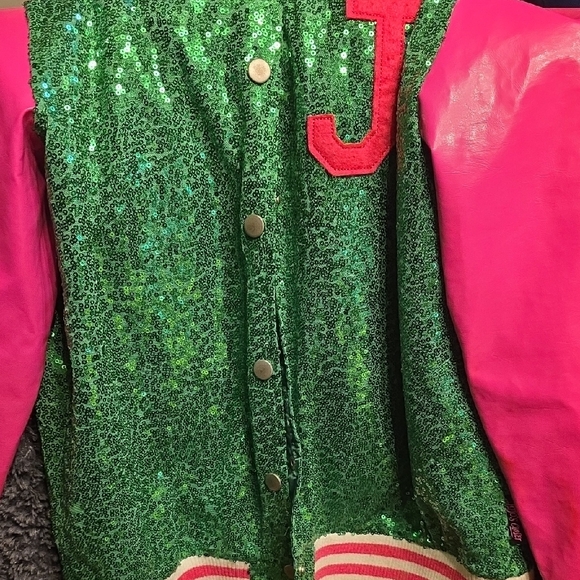 JoJo Siwa | Jackets & Coats | Jojo Siwa Green And Pink Sequin Jacket ...